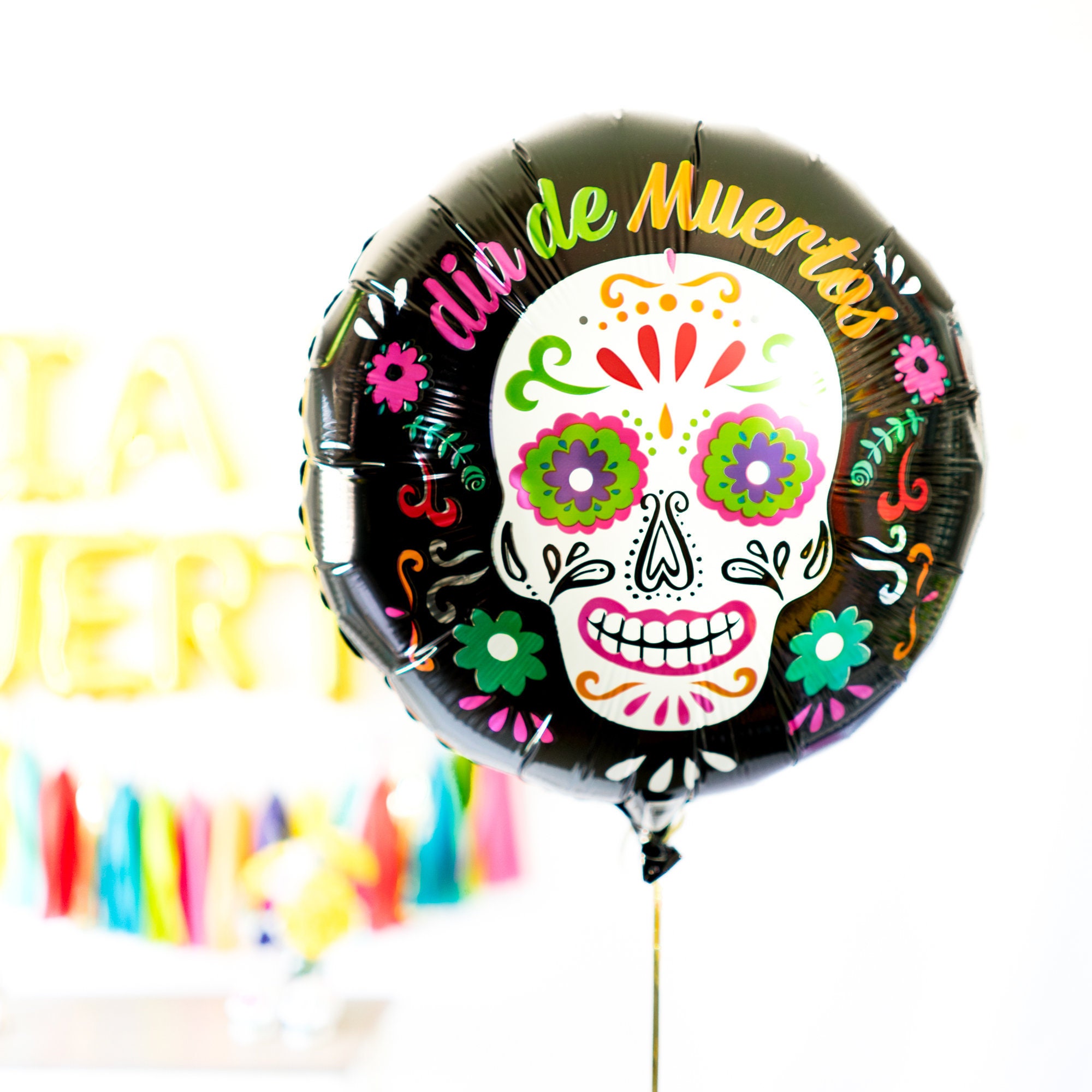 Dia De Los Muertos Sugar Skull Balloon | Day of the Dead Fiesta, Multi ...