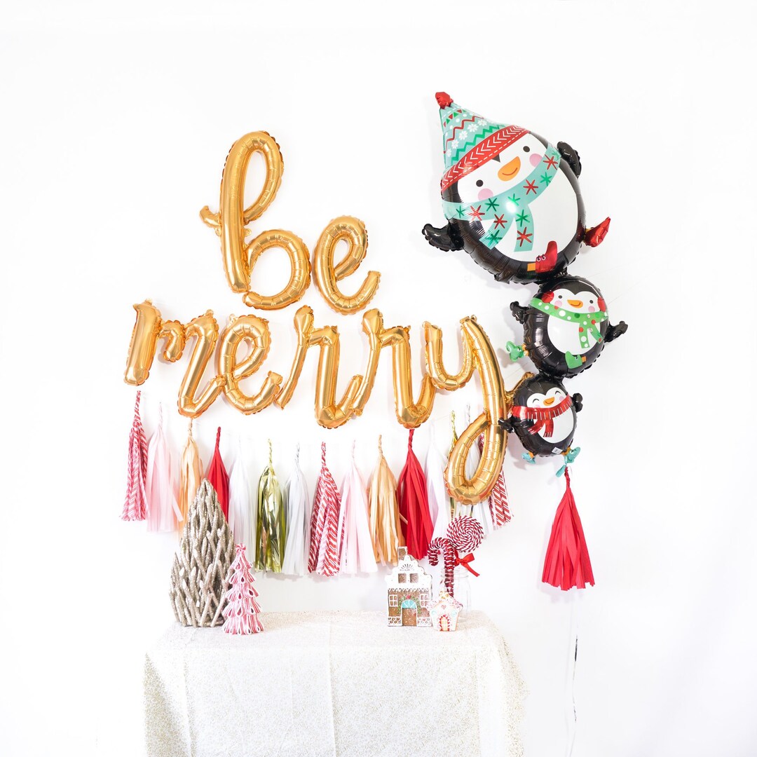 Christmas Be Merry Balloon Tassel Party Box | Penguin Wonderland Party ...