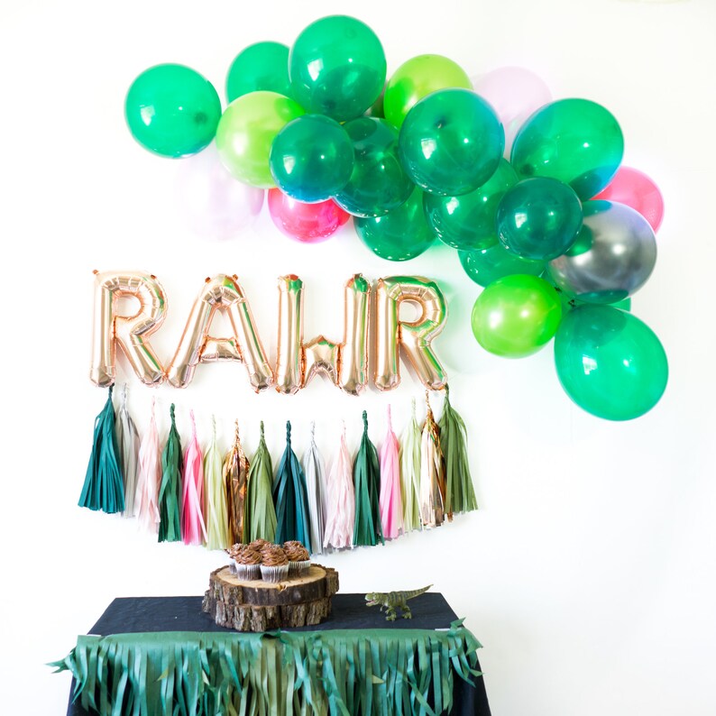 Rose Gold T-rex Green Pink Paper Tassel Garland 3rex - Etsy