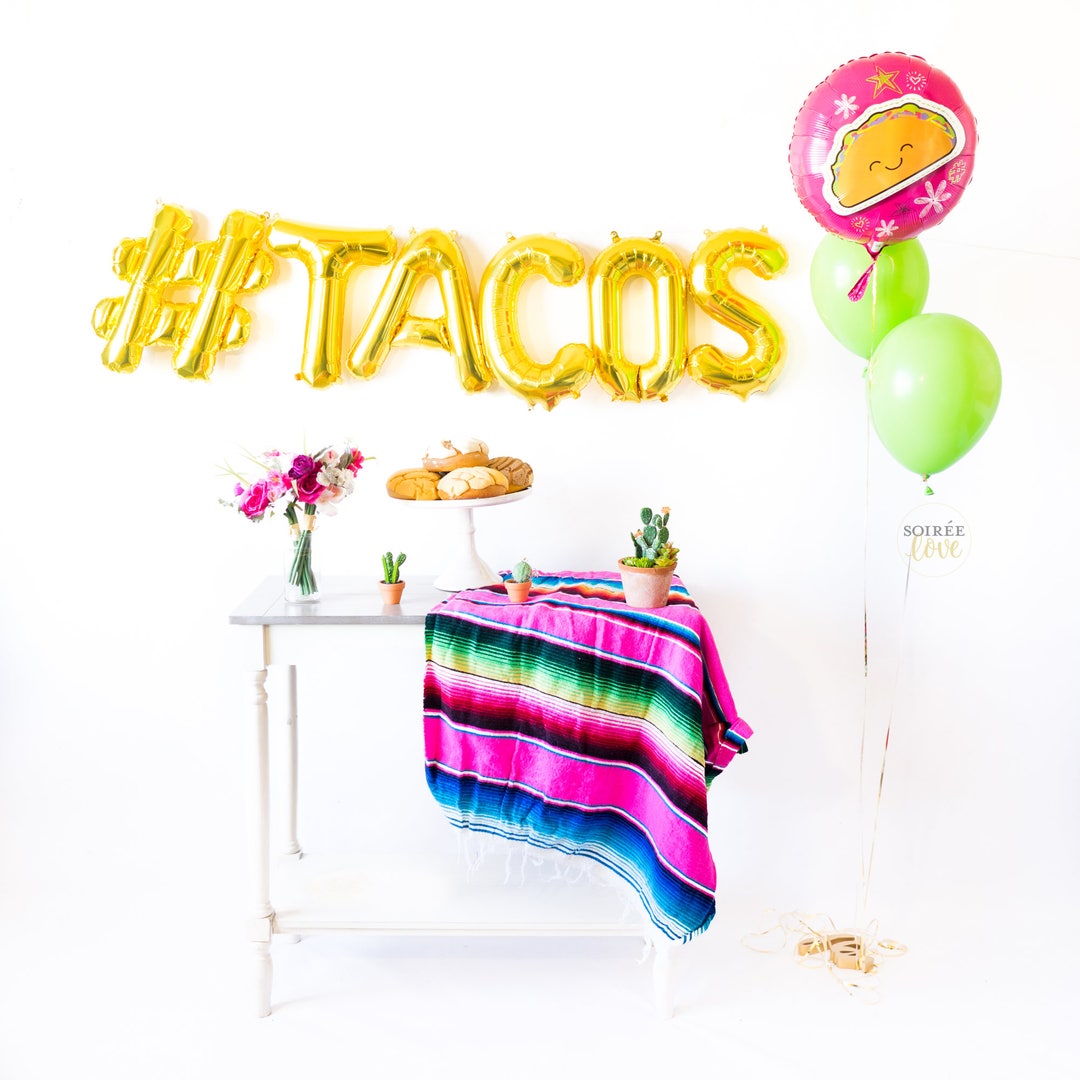 TACOS Balloon Party Box | #TACOS Garland, Banner, Cinco De Mayo, Cake ...