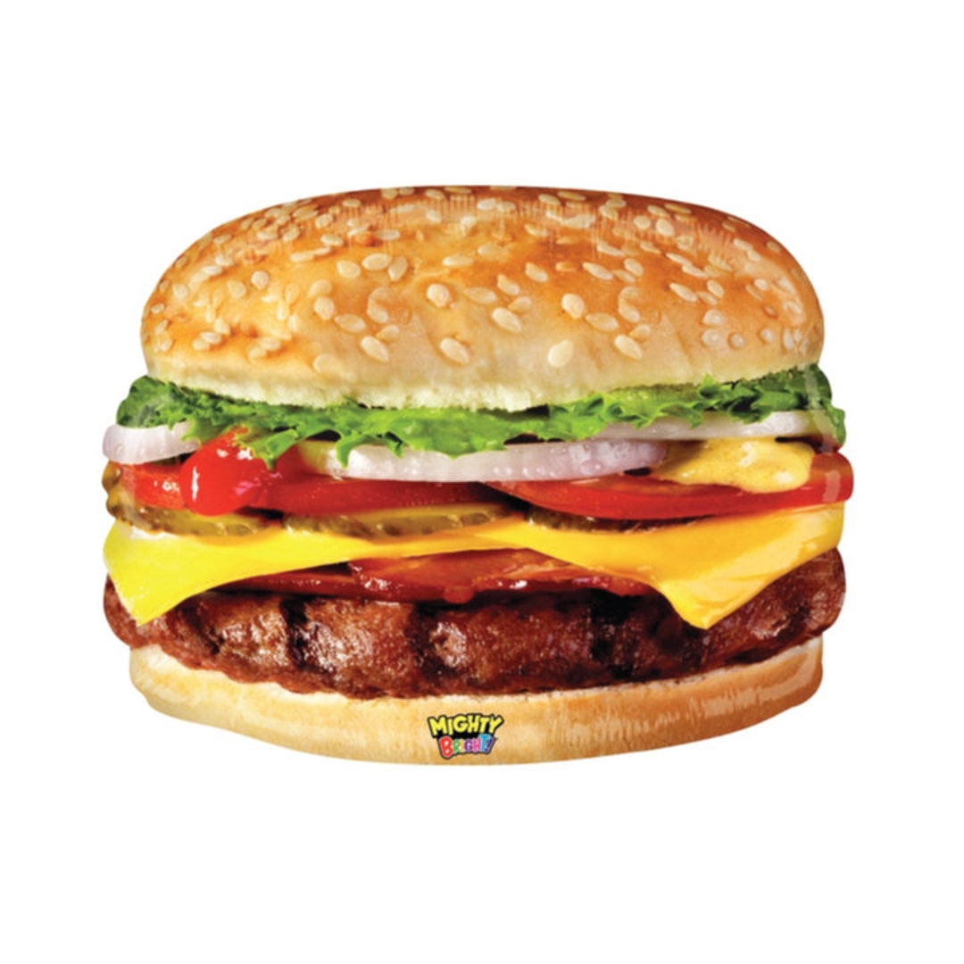 Burger Balloon | Cheeseburger Decor, Burger & Brews, Football Party ...