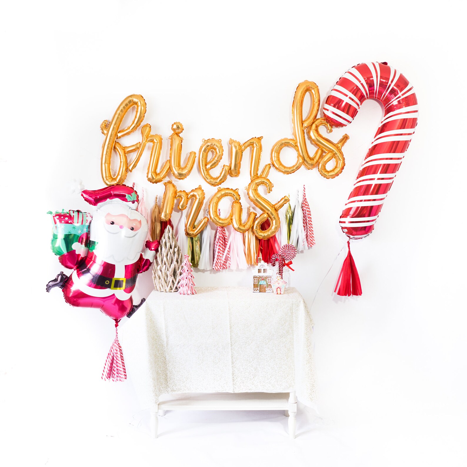 Friendsmas Script Balloon Banner Be Merry Christmas Xmas - Etsy