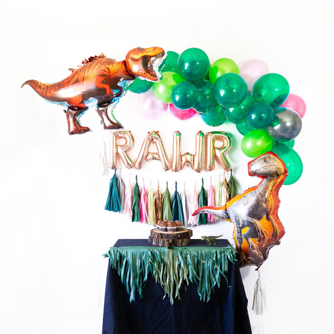 DIY PINK DINOSAUR Balloon Garland | Diy Balloon Arch, 3 Rex, Dinosaur ...