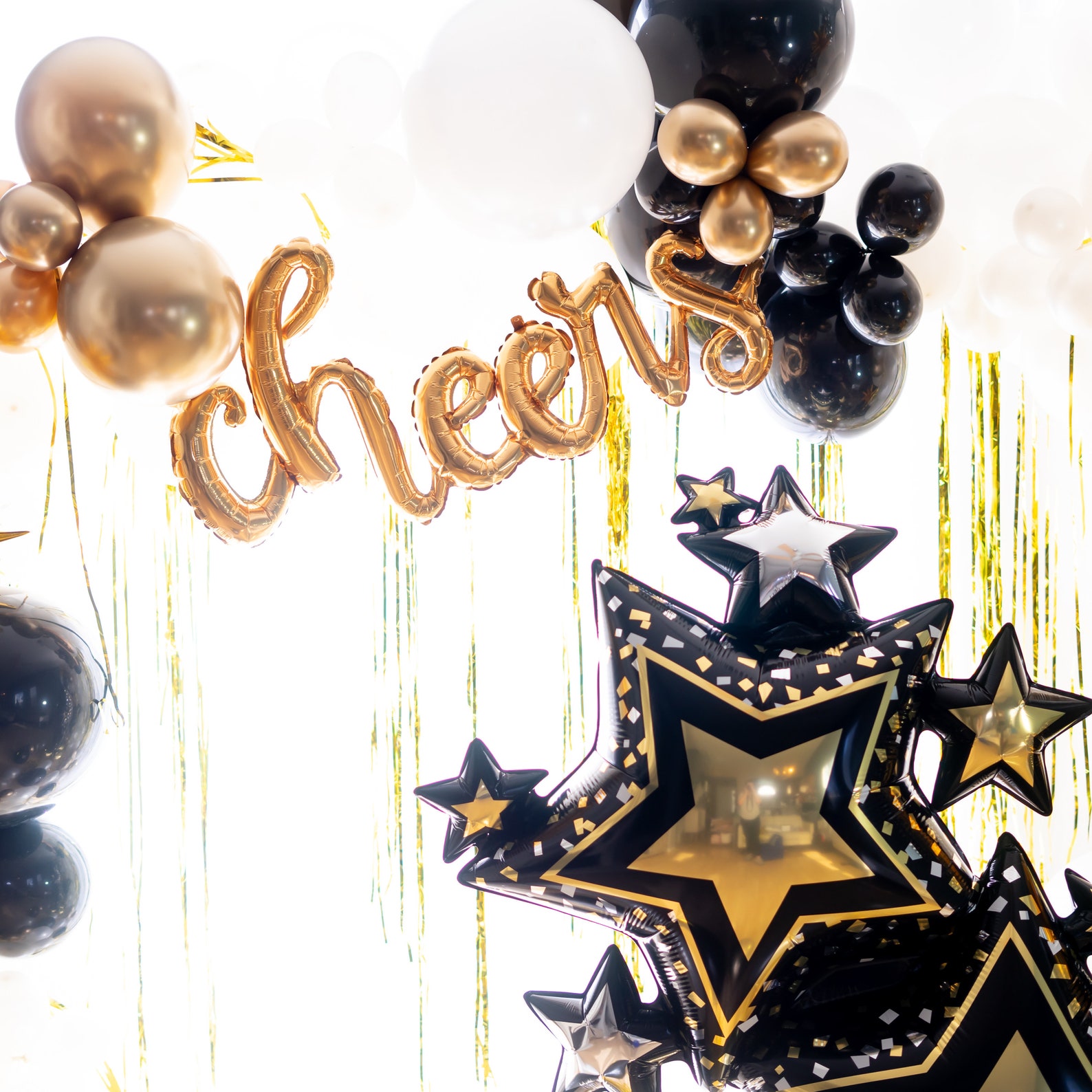 DIY Grad Cheers Balloon Garland DIY Gold Black Balloon Arch - Etsy