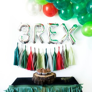 3REX Balloon Garland | 3REX Banner, Dinosaur T-rex Triceratops ...