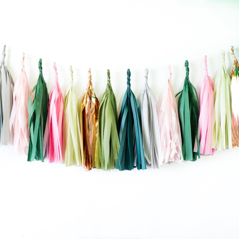 Rose Gold T-rex Green Pink Paper Tassel Garland 3rex - Etsy