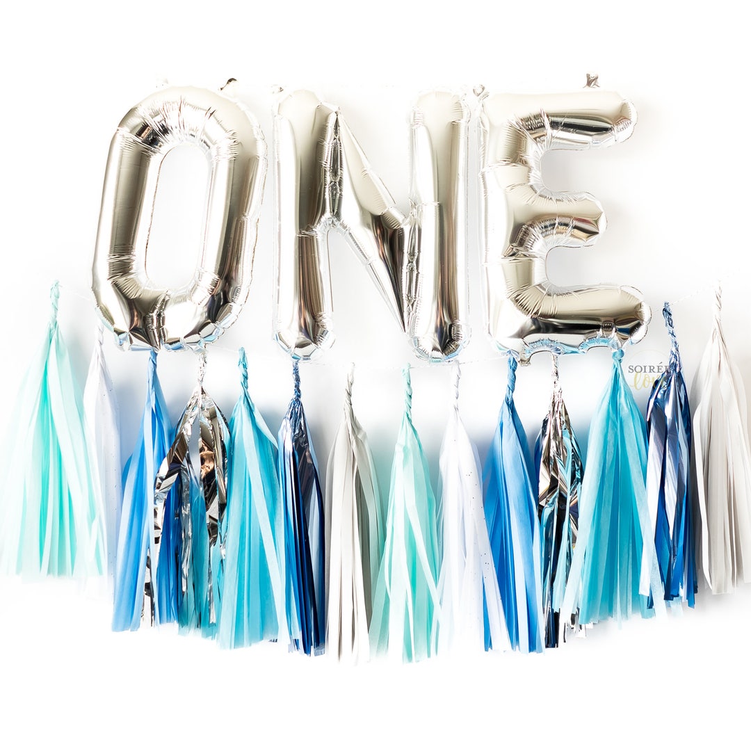 ONE BALLOON BANNER | Winter Onederland Balloon Banner, Silver Rose Gold ...