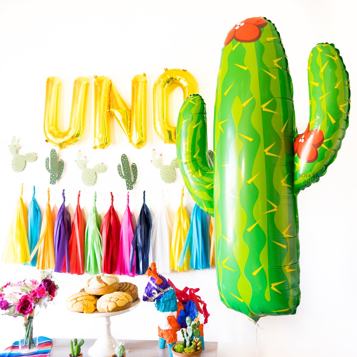 UNO Fiesta Balloon Party Box | Uno Paper Tassel Garland, Banner, Cinco ...