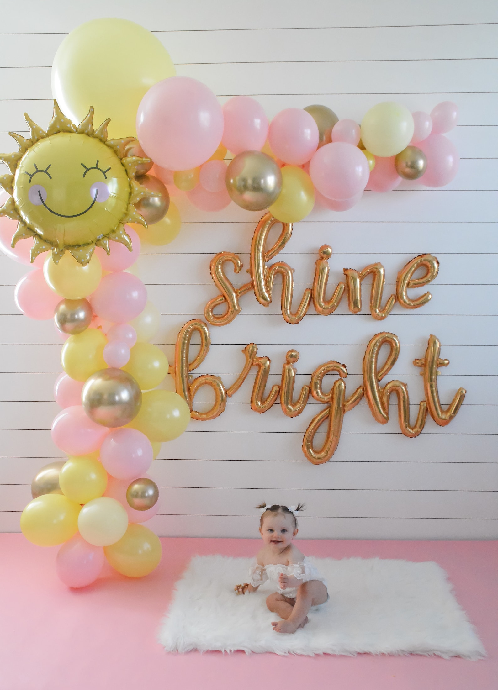 Shine Bright Balloon Banner | Sunshine Shower Party Decorations, Pink ...