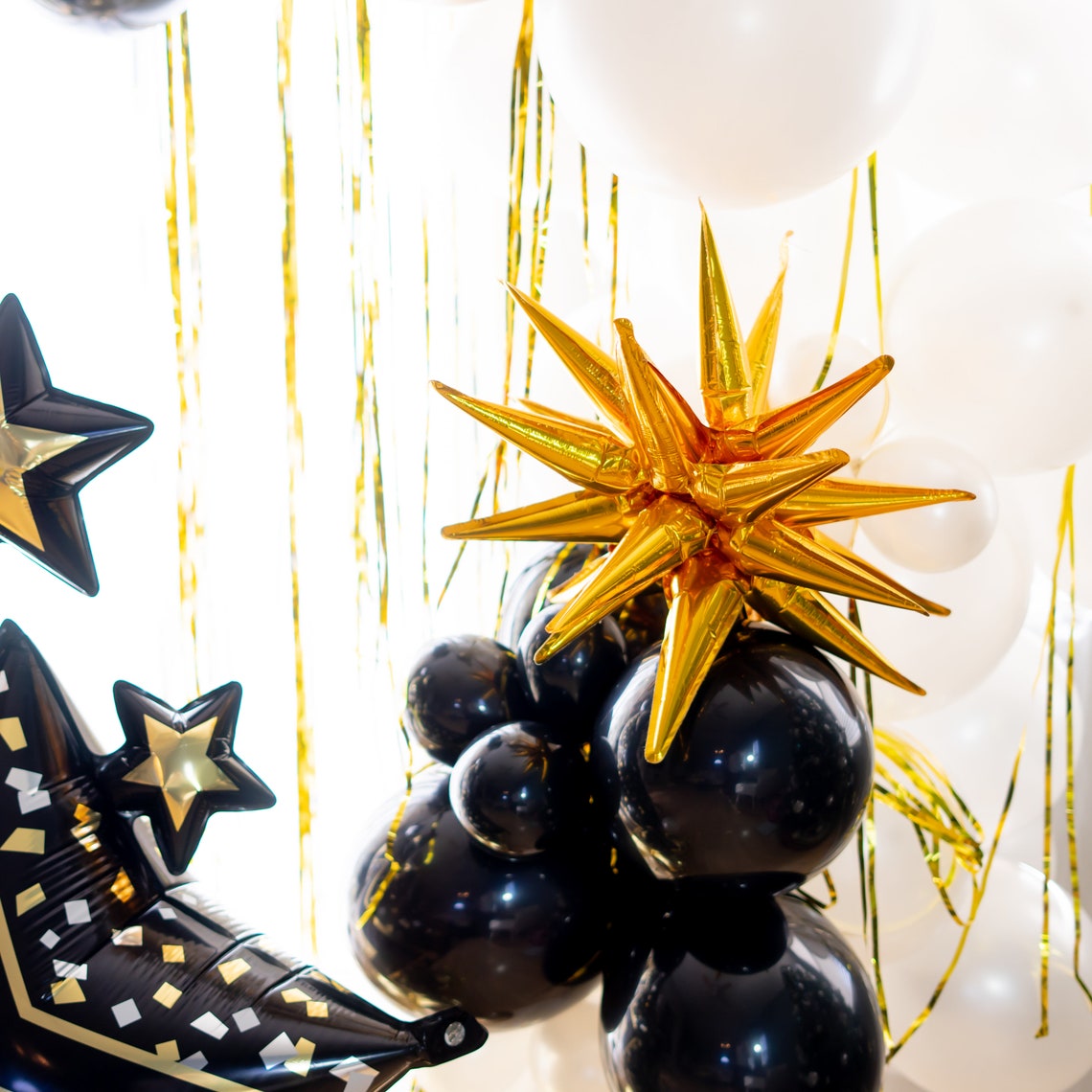 DIY Grad Cheers Balloon Garland DIY Gold Black Balloon Arch - Etsy