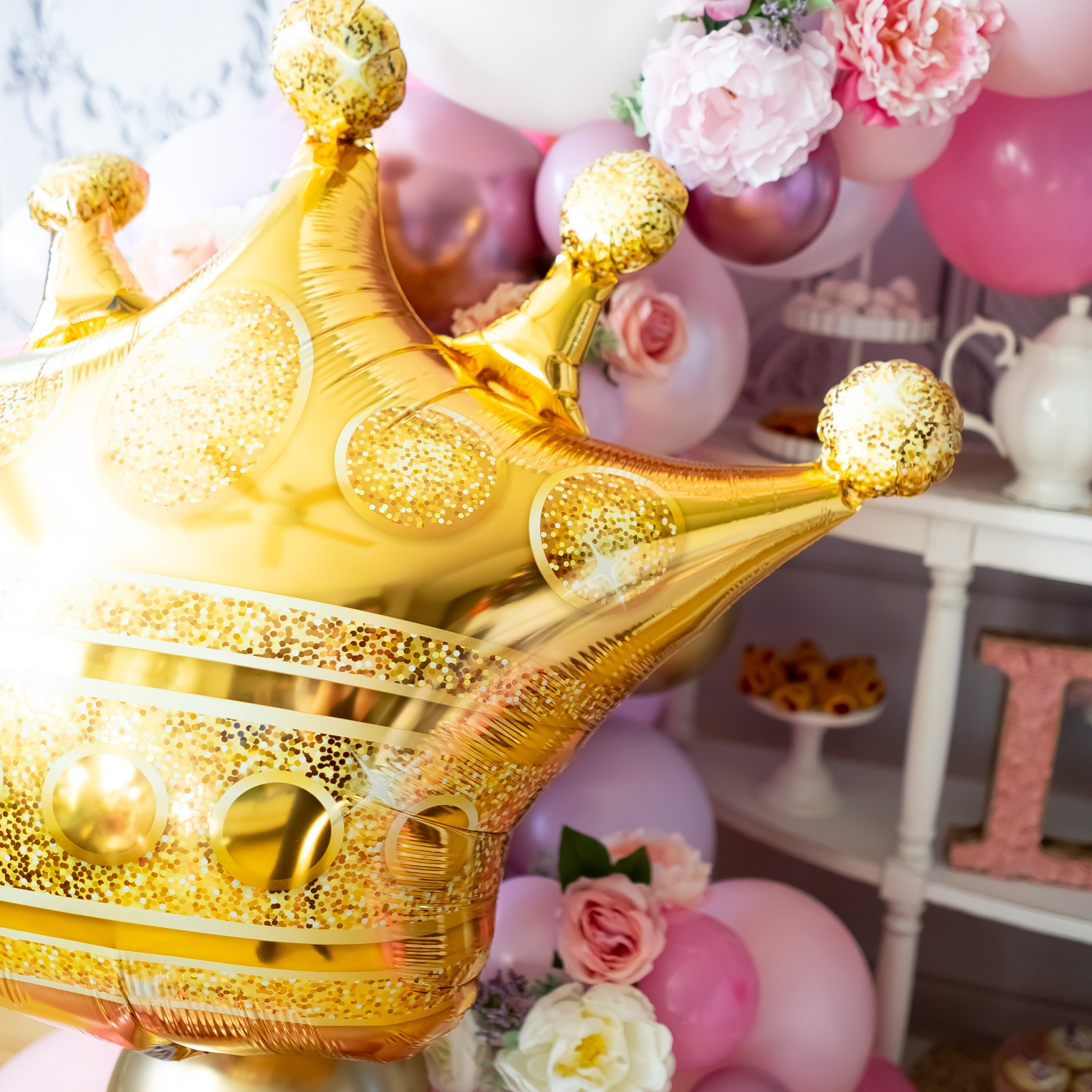 Princess Crown Balloon Birthday Princess Party Decorations - Etsy