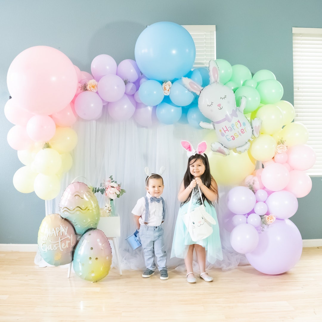DIY Easter Balloon Garland | DIY Pastel Balloon Arch, Easter Party ...