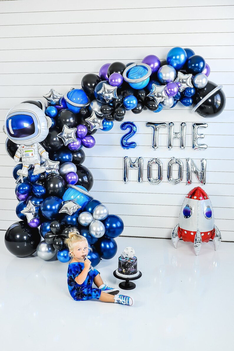 DIY Two the Moon Balloon Garland Galaxy Space Birthday Party | Etsy