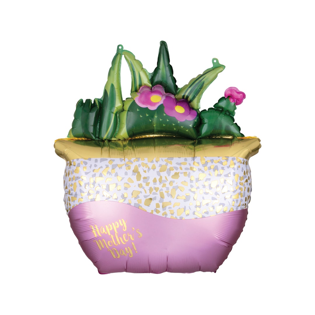 Succulent Happy Mother's Day Balloon | Mothers Day Party Decorations ...