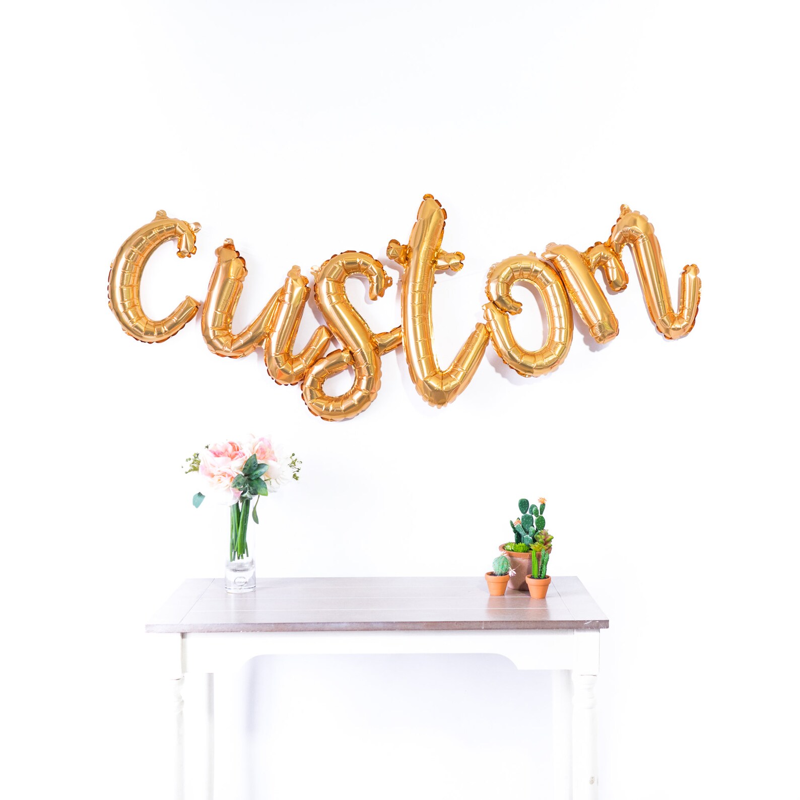 Custom Script Balloon Banner Foil Letter Balloon Garland - Etsy