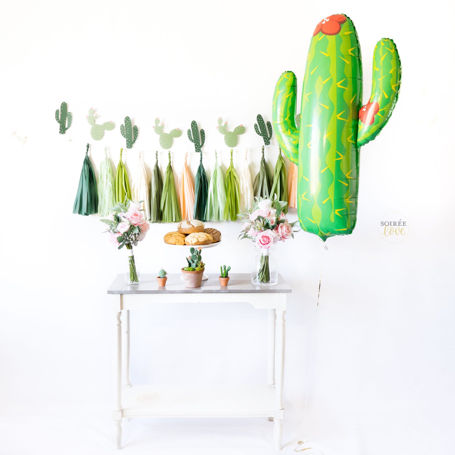Cactus Fiesta Balloon Party Box | Paper Tassel Garland, Banner, Cinco ...