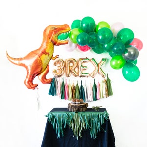 3REX Balloon Garland | 3REX Banner, Dinosaur T-rex Triceratops ...