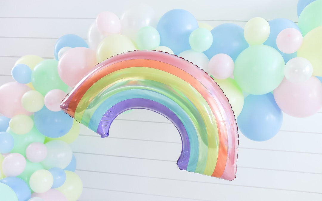Iridescent Pastel Rainbow Balloon Rainbow Party Decorations - Etsy