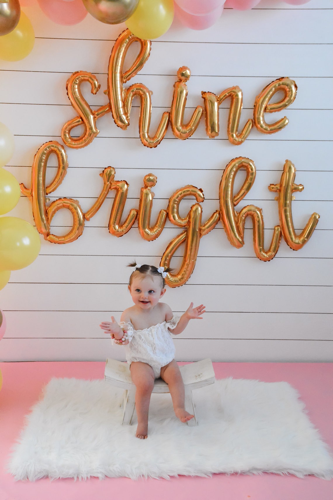 Shine Bright Balloon Banner | Sunshine Shower Party Decorations, Pink ...