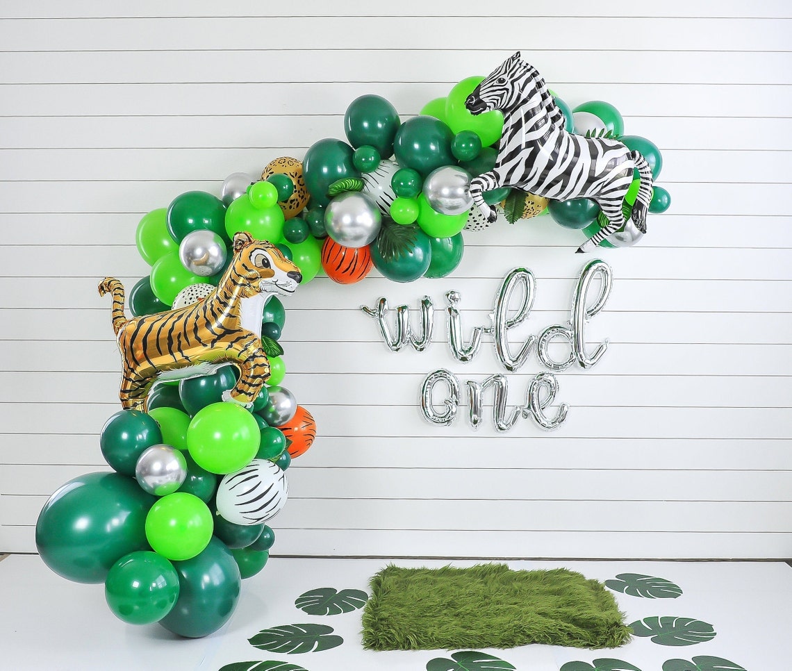 DIY Wild One Jungle Balloon Garland DIY Jungle Balloon Arch - Etsy