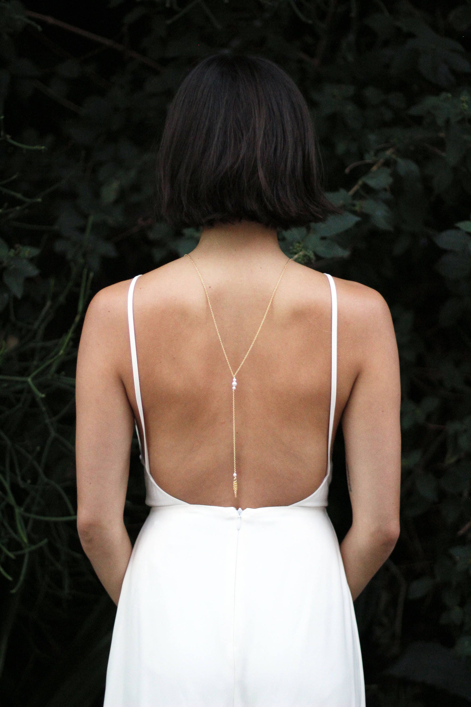 Bridal Back Necklace Celestial BN-08G Gold - Etsy