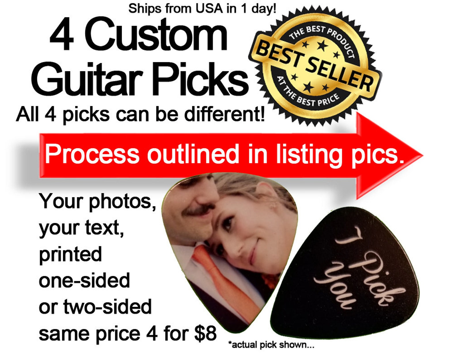 4 Custom Guitar Picks Custom Guitar Pick Custom Guitar - Etsy