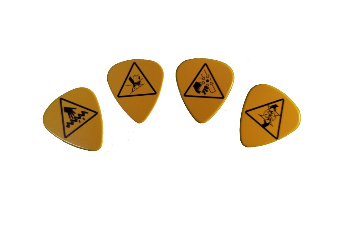 4/8 Warning Guitar Pics , Warning Guitar Pick, Hazard Guitar Pick ...