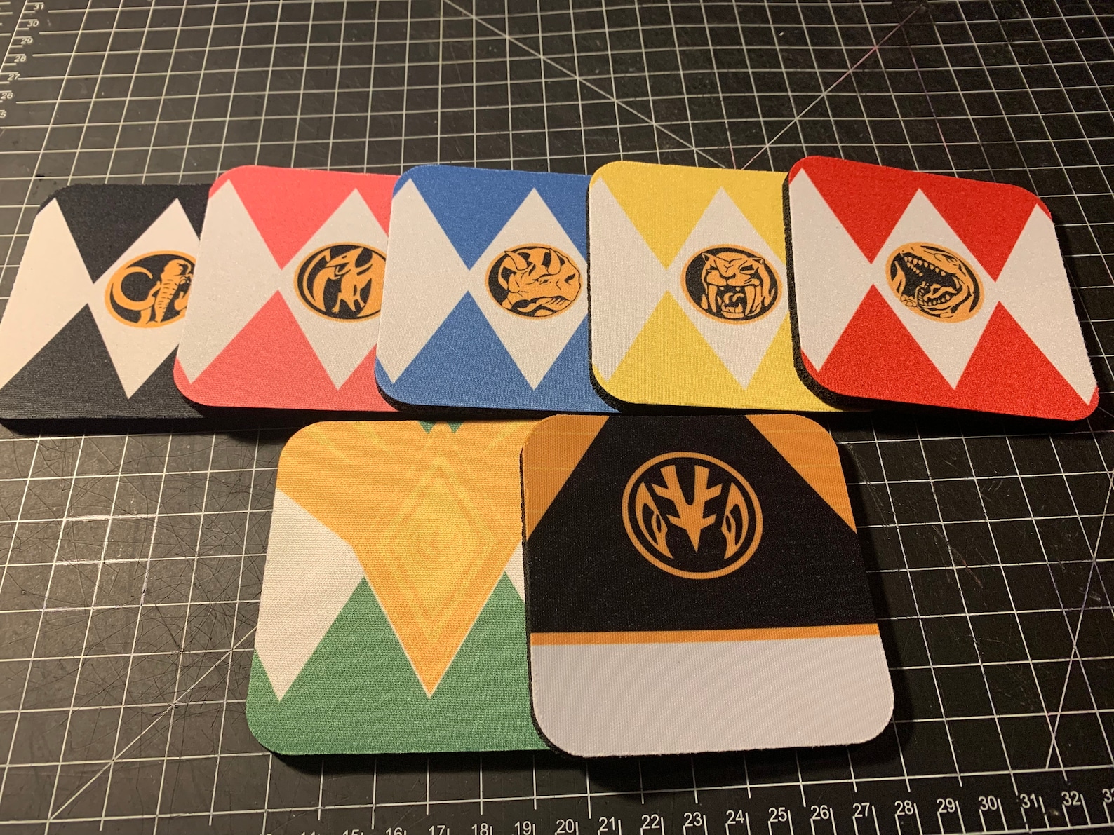 Mighty Morphin Power Rangers Coaster Set | Etsy