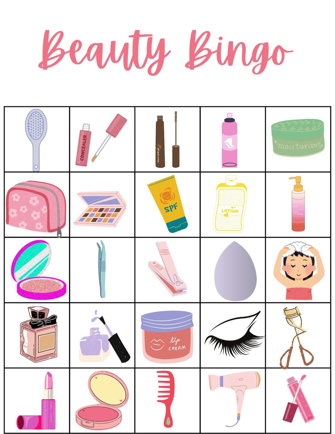 Beauty- Makeup- Bingo - Etsy