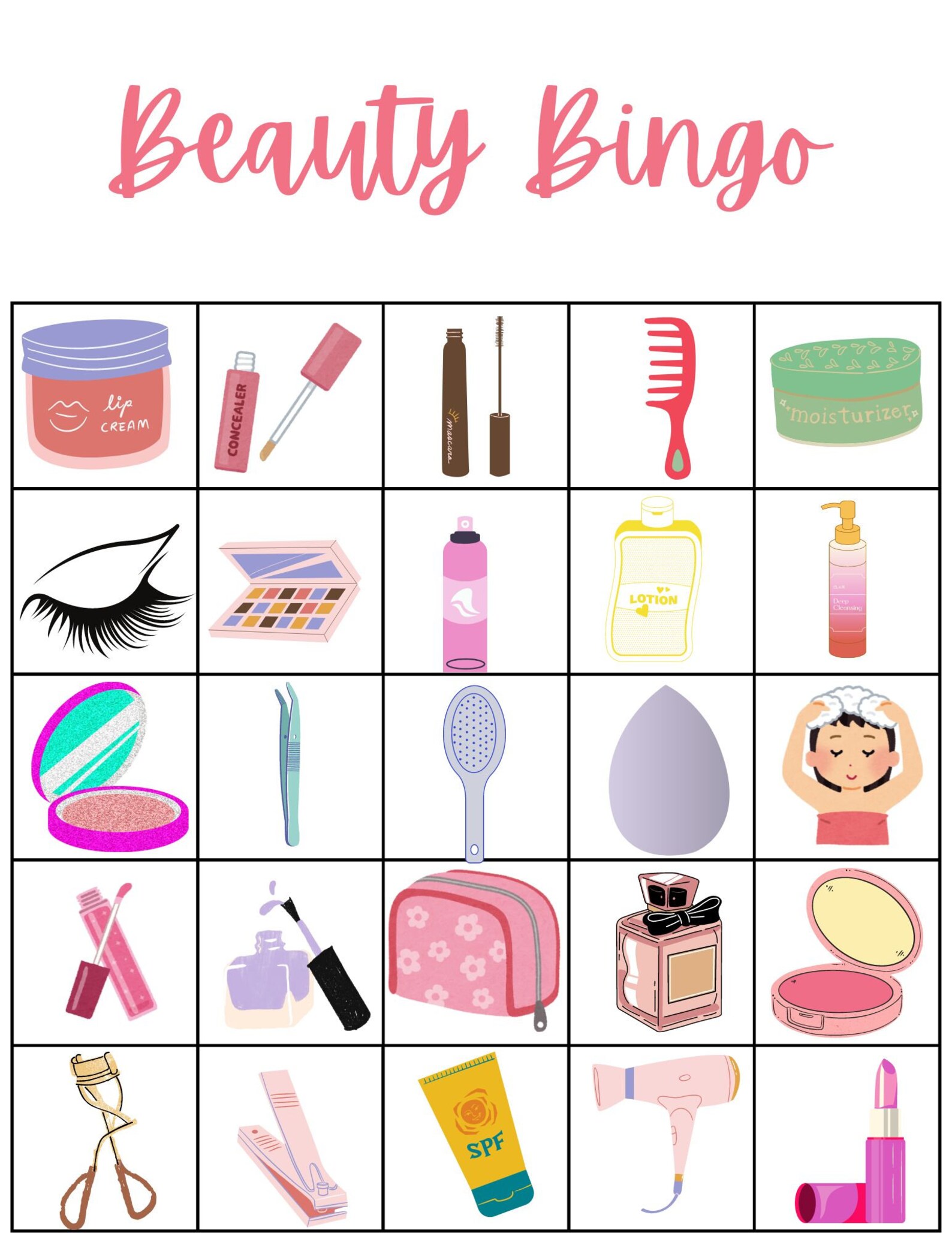 Beauty- Makeup- Bingo - Etsy