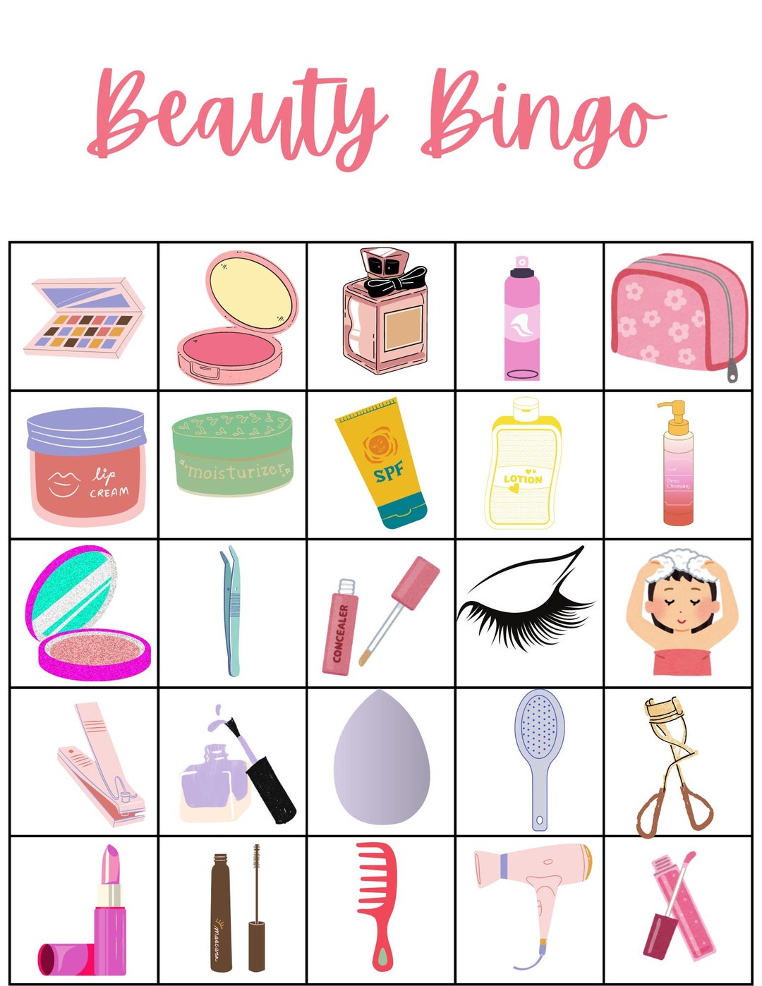 Beauty- Makeup- Bingo - Etsy