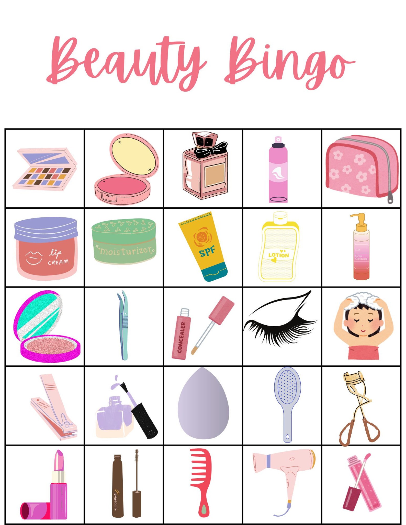 Beauty- Makeup- Bingo - Etsy