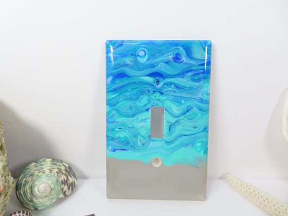 Painted Switchplate Painted Lightswitch Cover Abstract Beach - Etsy