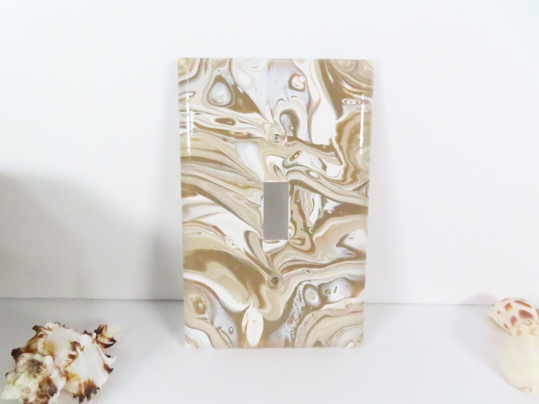 Painted Switchplate Handpainted Abstract Lightswitch Cover Beige and ...