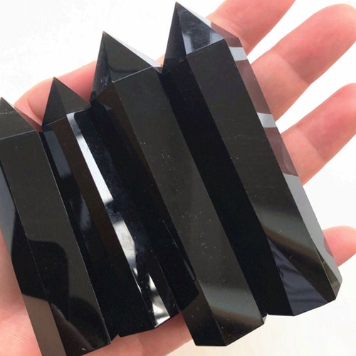 Black Obsidian Quartz Towerblack Obsidian Crystal Quartz | Etsy