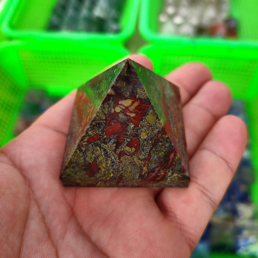 Dragon Blood Stone Pyramid Natural Dragon Blood Jasper Pyramid Reiki ...