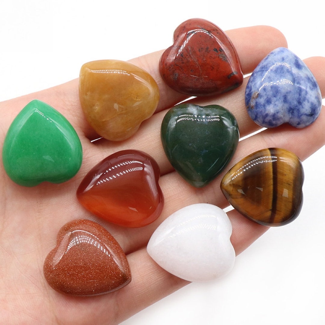 2522mm Crystal Heart Cabochon Assorted Gemstone Cabochons - Etsy