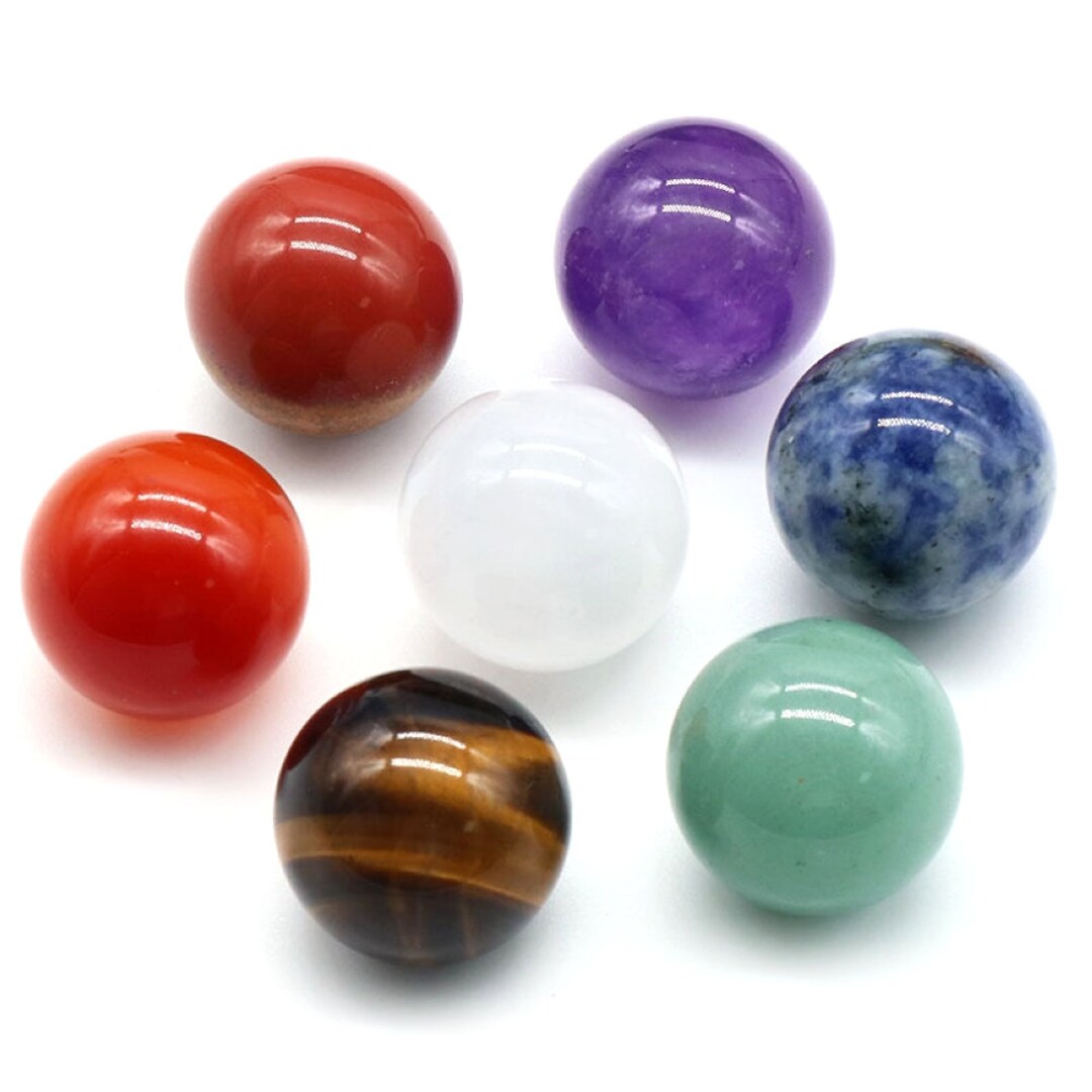 Mixed 7 Crystal Sphere Ball Set Chakra Crystal Sphere Ball 12mm 16mm ...