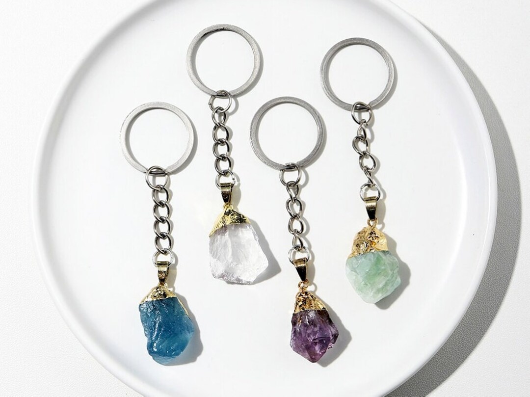 Keychain Crystal Key Chain Crystal Key Ring Clear Quartz Crystal ...
