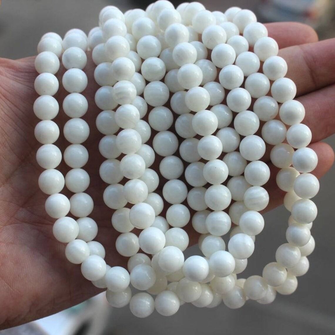 White Shell Beads 4mm 6mm 8mm 10mm 12mm 14mm 16mm Wholesale | Etsy