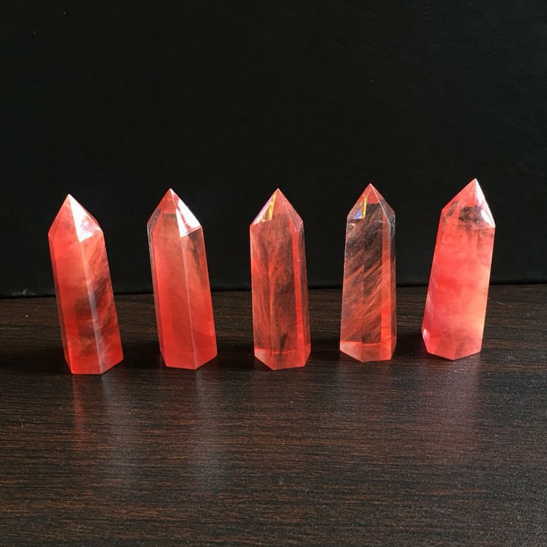 Red Smelting Crystal Point Crystal Tower Crystal Obelisk Red - Etsy