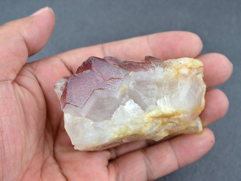 Red Phantom Quartz Crystal Red Quartz Cluster Red Hematite | Etsy