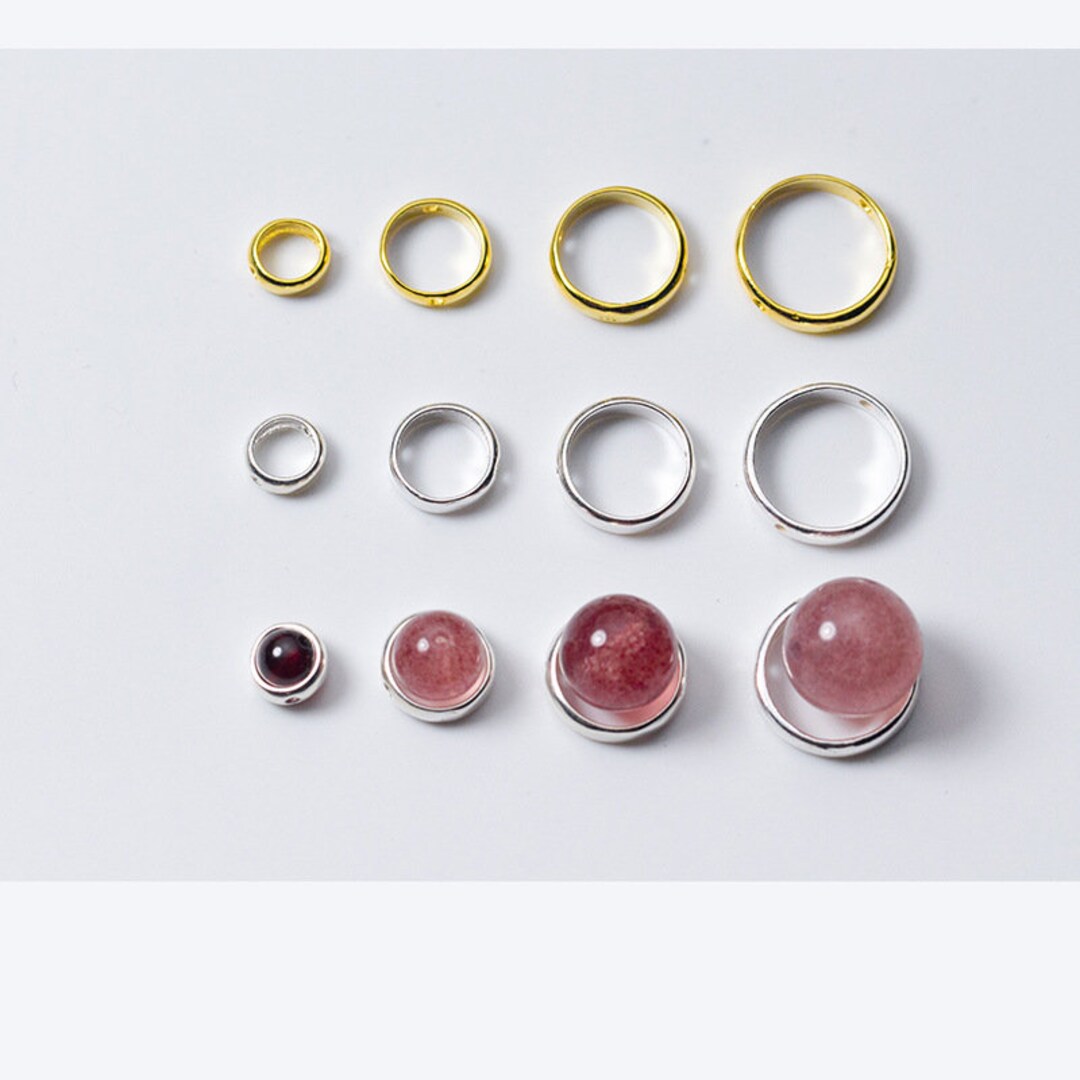 Set of 5 925 Sterling Silver Bead Frames Bulk Wholesale 4mm 6mm 8mm ...