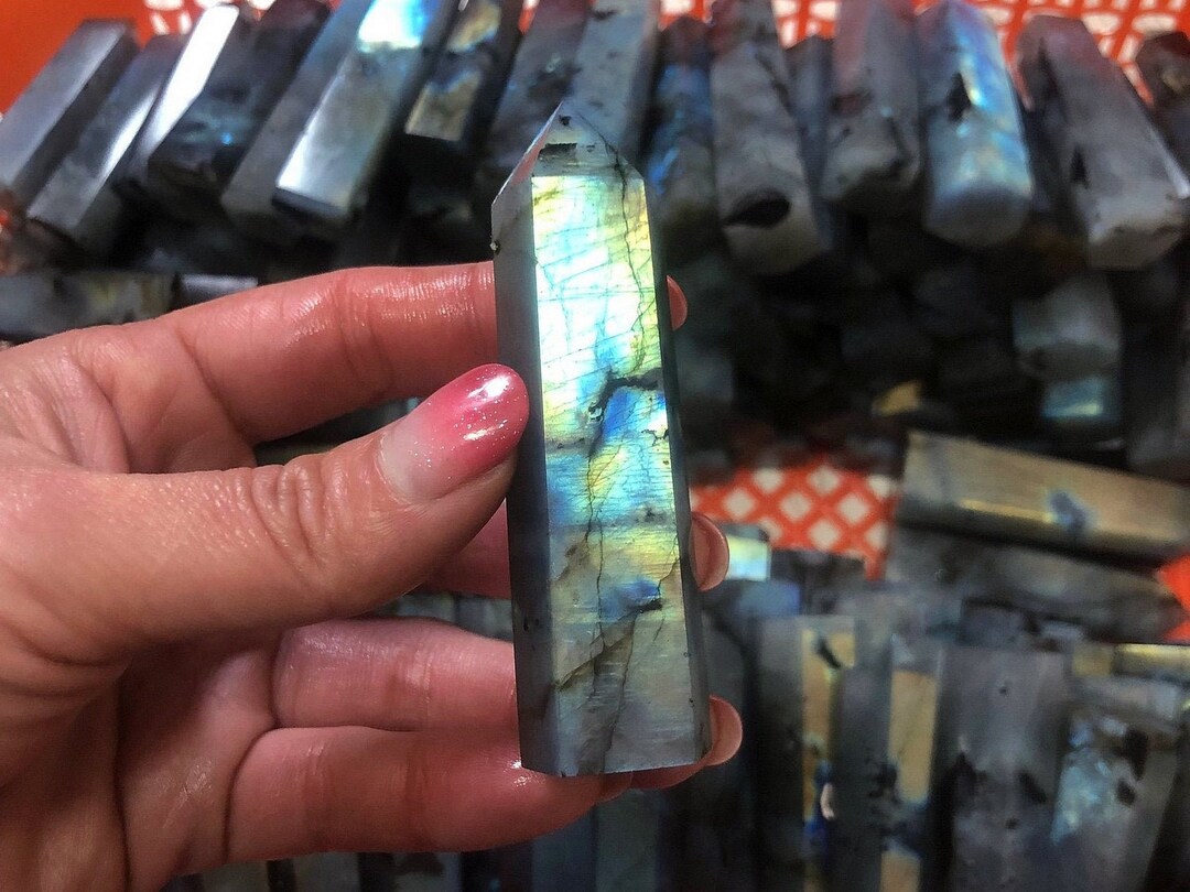 Labradorite Tower Natural Labradorite Crystal Double Terminated Point ...