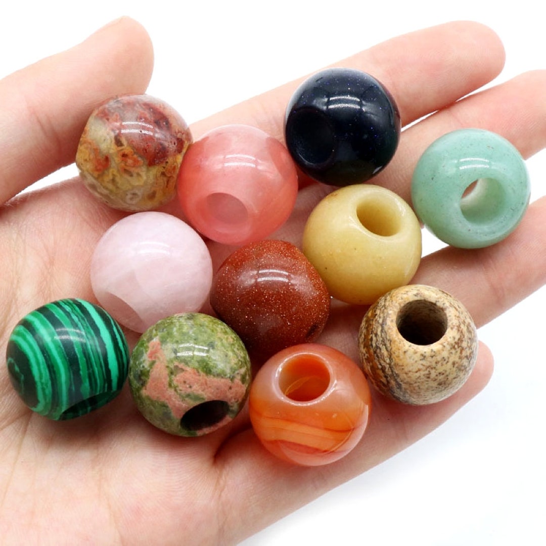 20mm Crystal Beads Large Hole Gemstone Beads Big Hole Necklace Bracelet ...