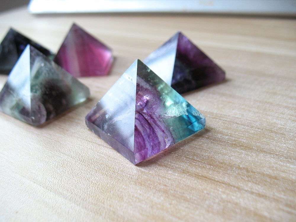 Rainbow Fluorite Pyramid Crystal Quartz Pyramid Natural - Etsy