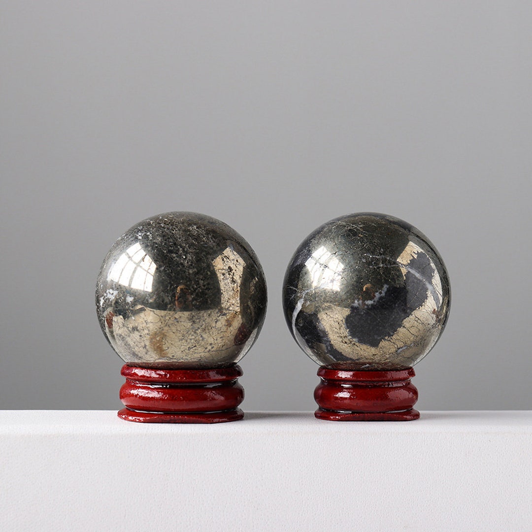 Natural Pyrite Sphere Iron Pyrite Ball Gemstone Sphere for - Etsy