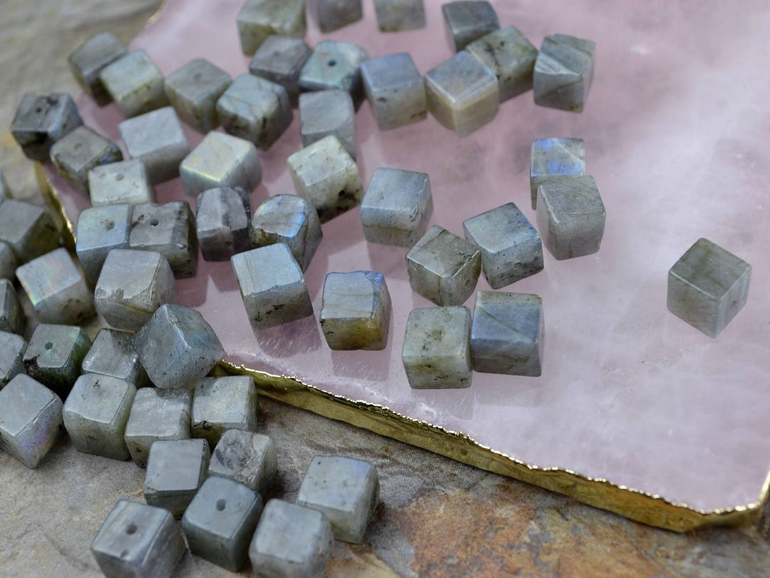 10 Pieces Natural Labradorite Cube Bead Natural Flash Stone - Etsy