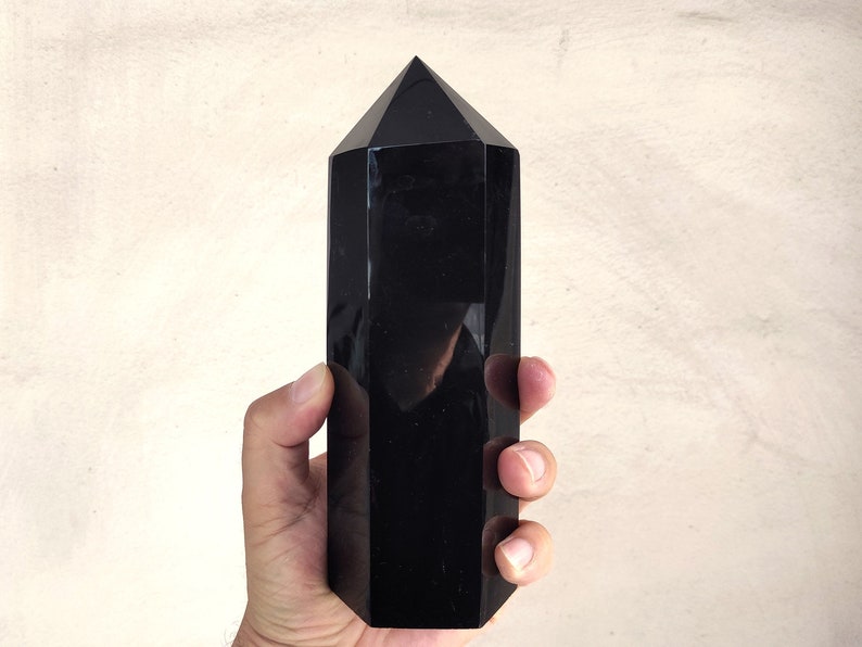 Extra Large Obsidian Point Huge Natural Obsidian Tower Black | Etsy