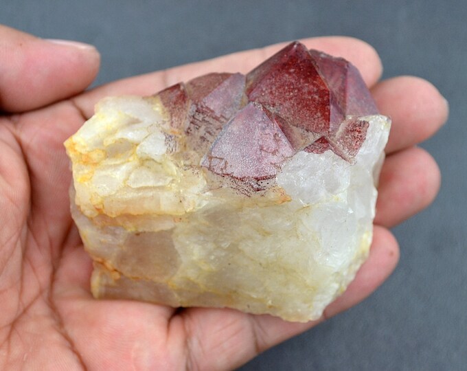 Red Phantom Quartz Crystal Red Quartz Cluster Red Hematite - Etsy